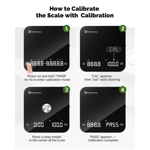 Mini Coffee Scale Barista Kit with 100g Calibration Weight & Carrying ...