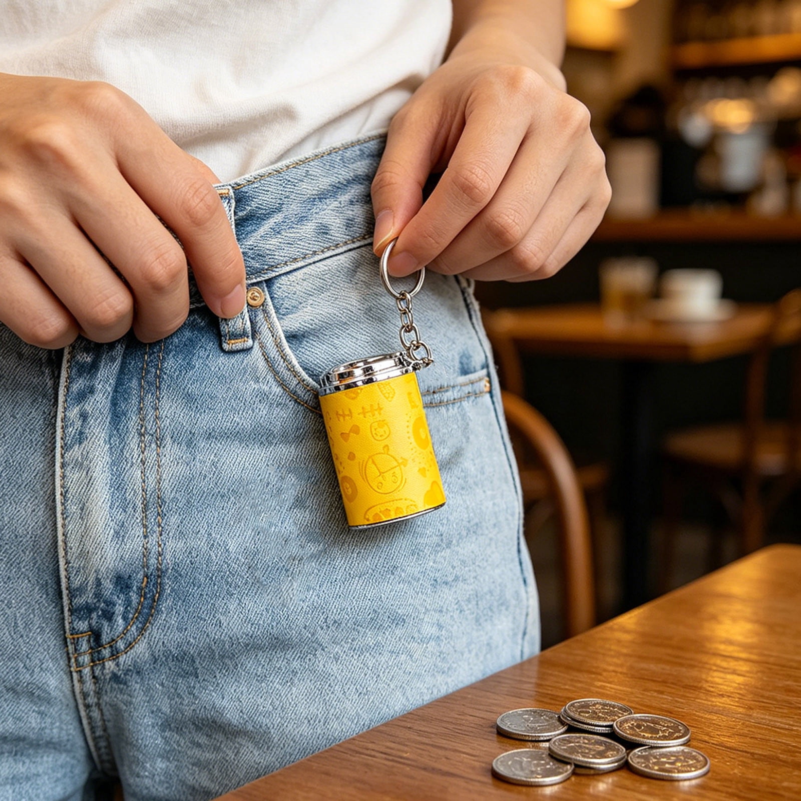 Mini Coin Storage Keychain, 2-in-1 Portable Coin Holder, Loose Change ...