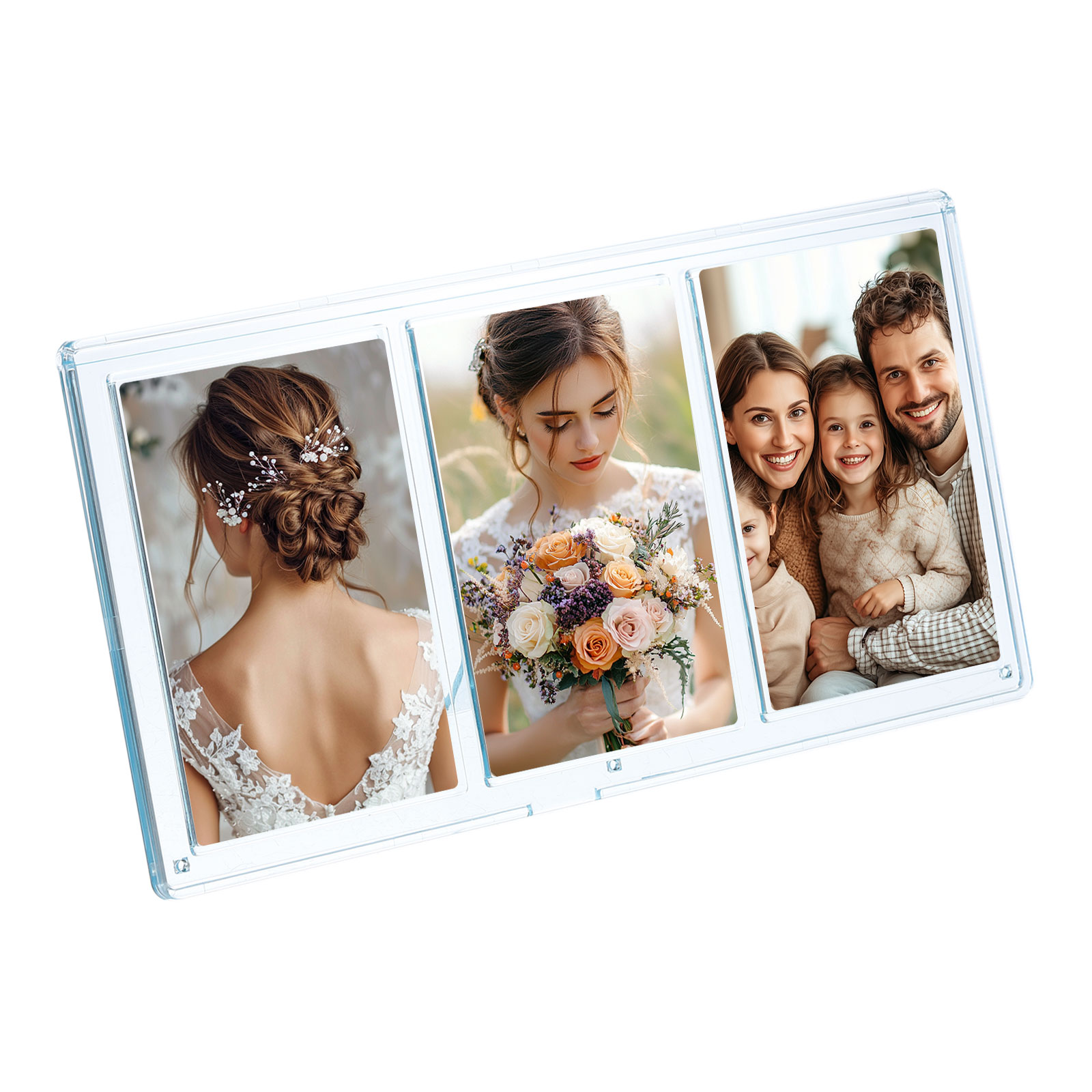 Mini Collage Picture Frame, 3 in 1 Mini Photo Frame 2.1 x 3.4 Inch 3 ...