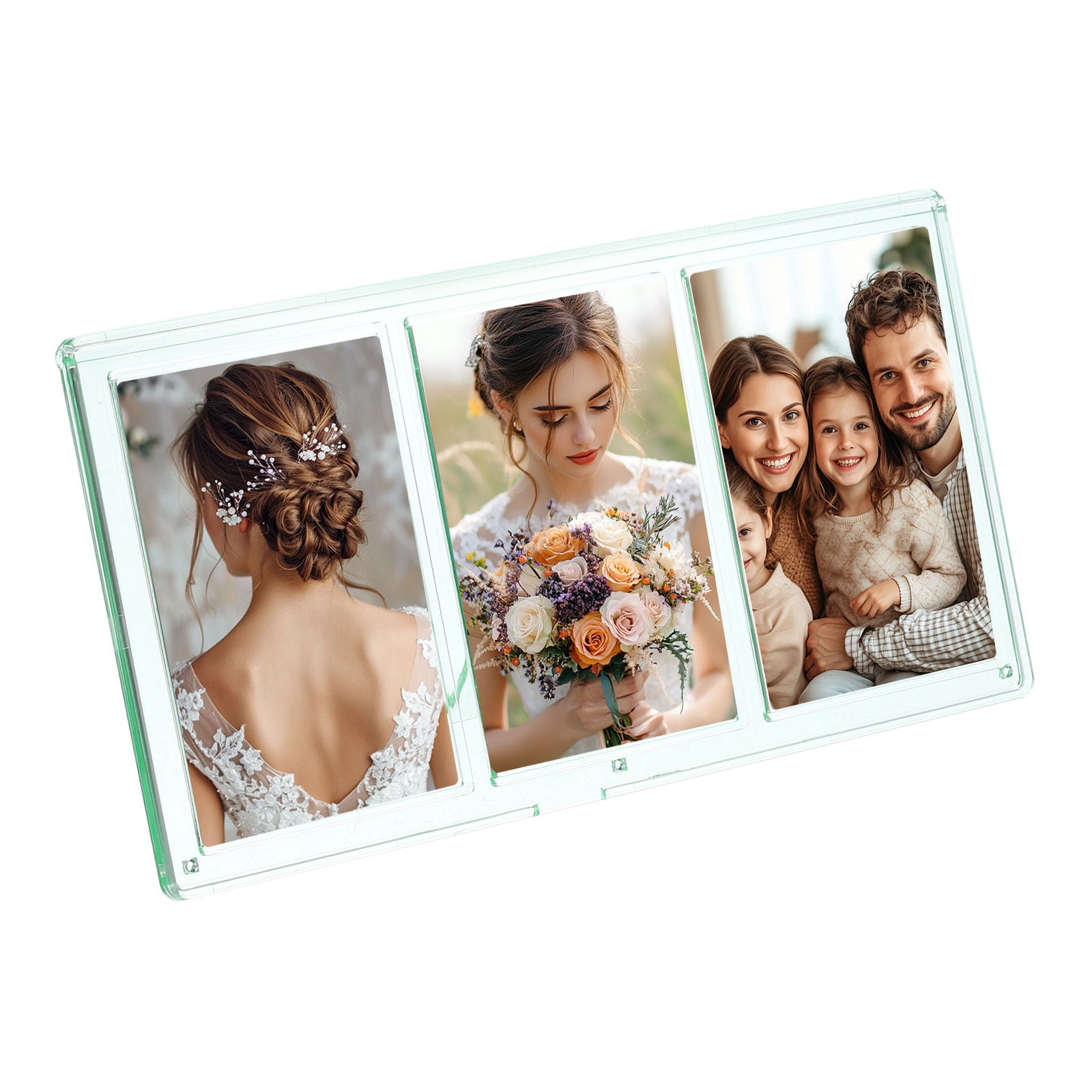 Mini Collage Picture Frame, 3 in 1 Mini Photo Frame 2.1 x 3.4 Inch 3 ...