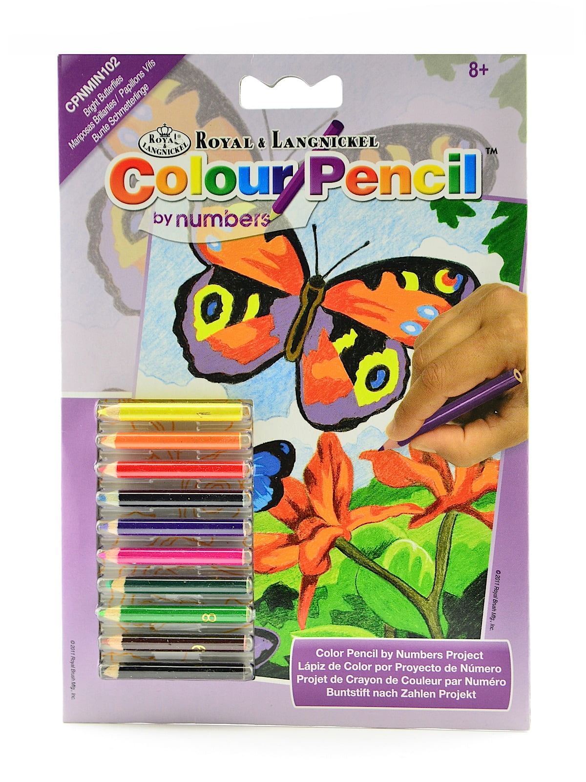 Mini Color Pencil By Number Kits Bright Butterflies (pack of 8 ...