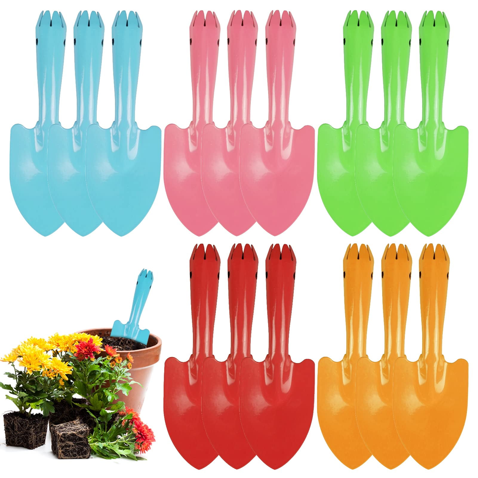 Mini Colorful Trowel Metal Garden Hand Shovels, 15 pcs Garden Tools for ...