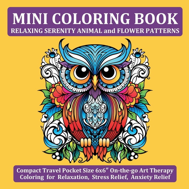 Mini Coloring Book Relaxing Serenity Animal and Flower Patterns ...