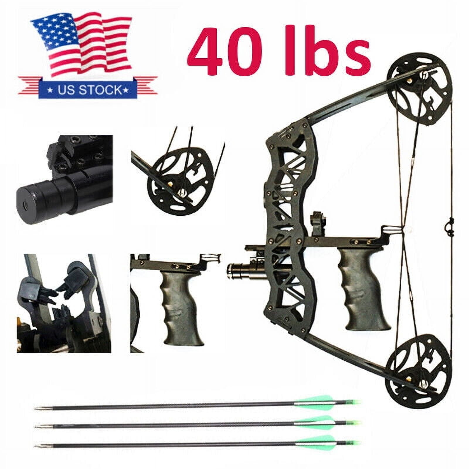Mini Compound Bow Arrow Set 40lbs Fishing Hunting Archery Right Left ...