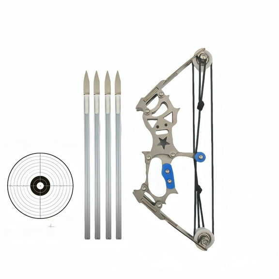SHARROW Mini Bow Stainless Steel Compound Bow Toy Bow and Arrows Set ...