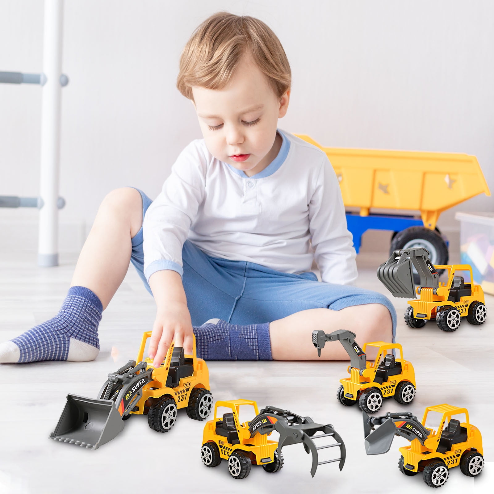 Mini Construction Vehicle Model Set | 6pcs Simulation Excavator ...