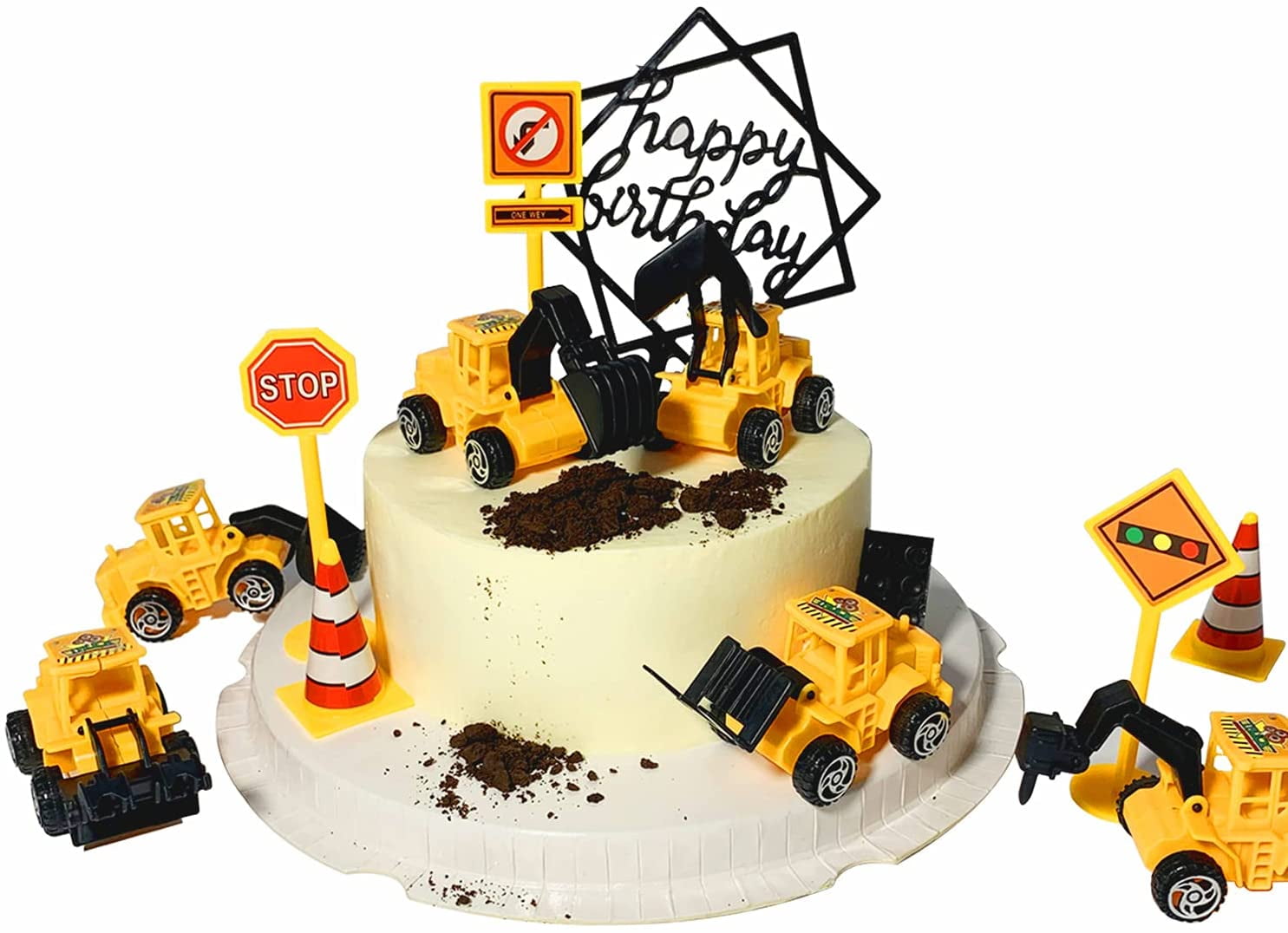 Mini Construction Vehicles Cake Decoration Set - Truck Toppers ...