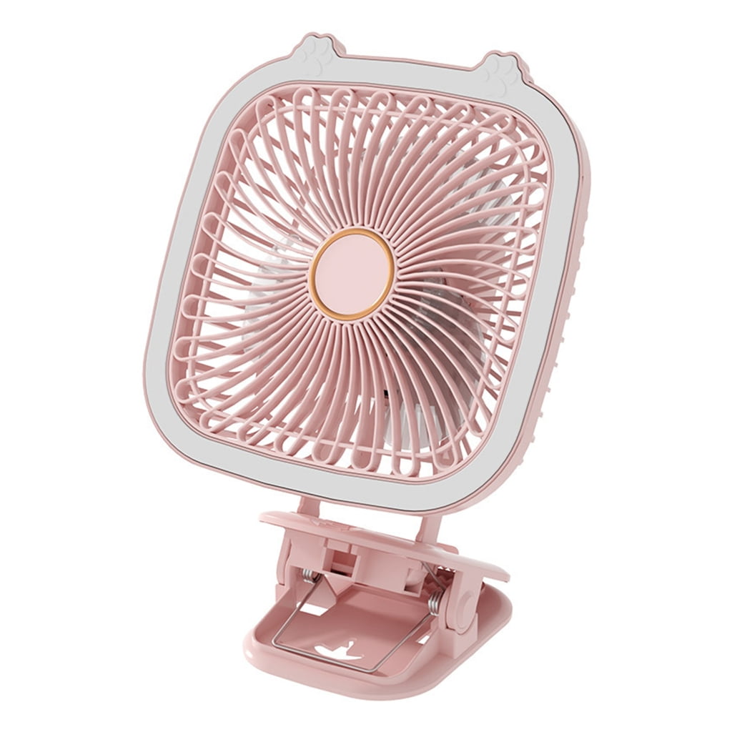 Mini Cooling Fan Light Portable Desktop Clip USB Charging Fans 180° 3 ...