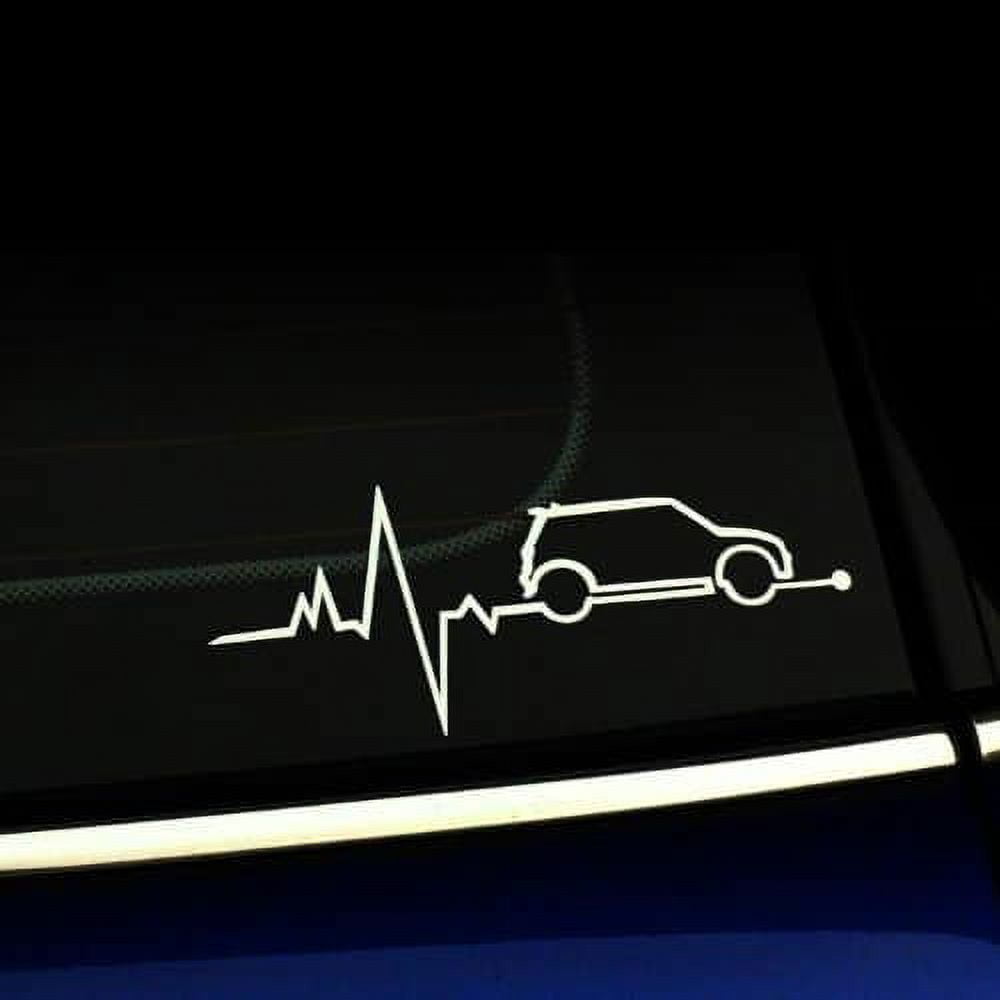 Mini Cooper Heartbeat Decal Sticker | White Vinyl Decal | 6-Inches Wide ...
