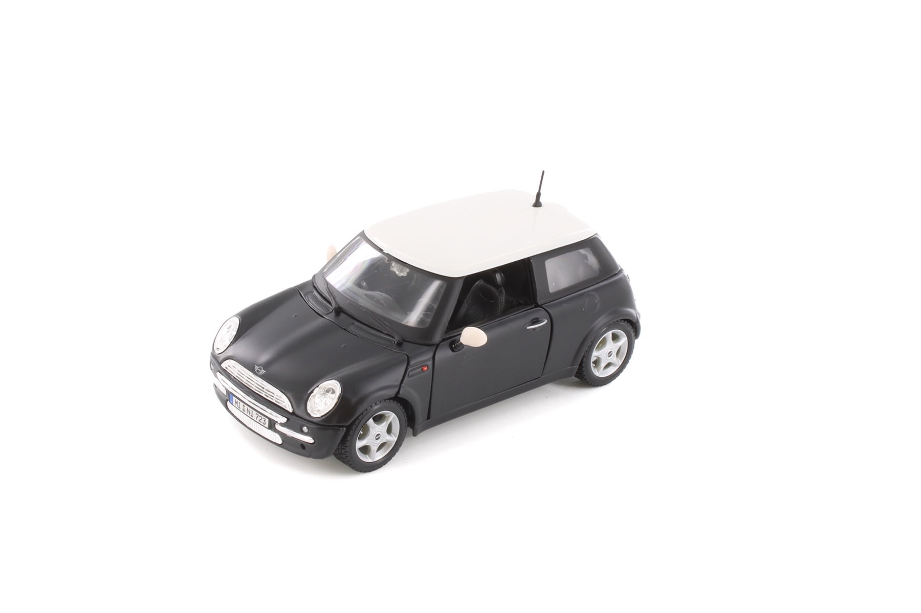 Mini Cooper, Matte Black w/White Top - Showcasts 37219 - 1/24 Scale ...