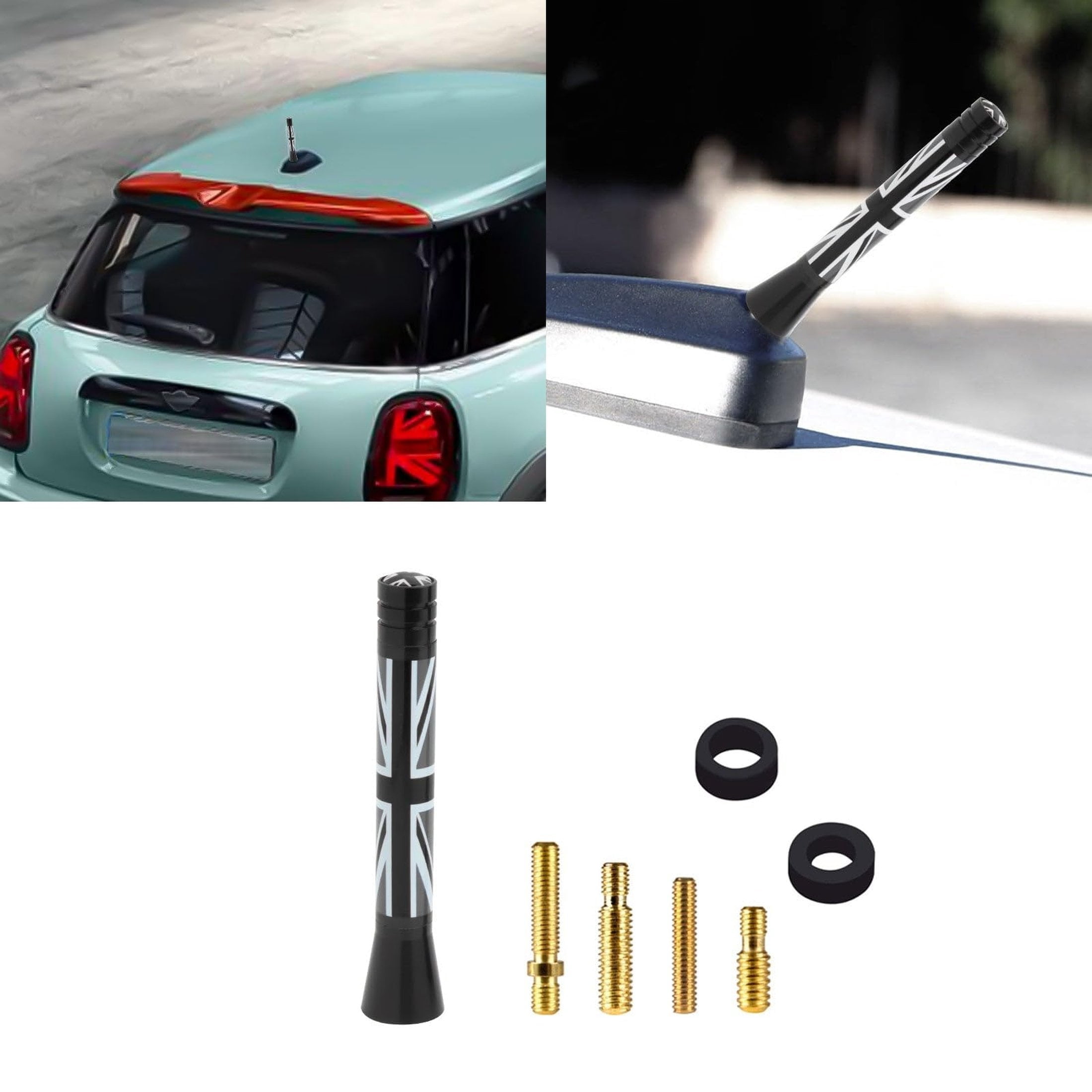 Mini Cooper Union Jack Short Antenna Cover for All Models 3 Inch ...