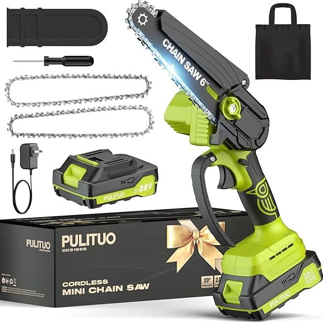 Mini Cordless Chainsaw 6-Inch, Electric Handheld Battery-Powered Saw ...