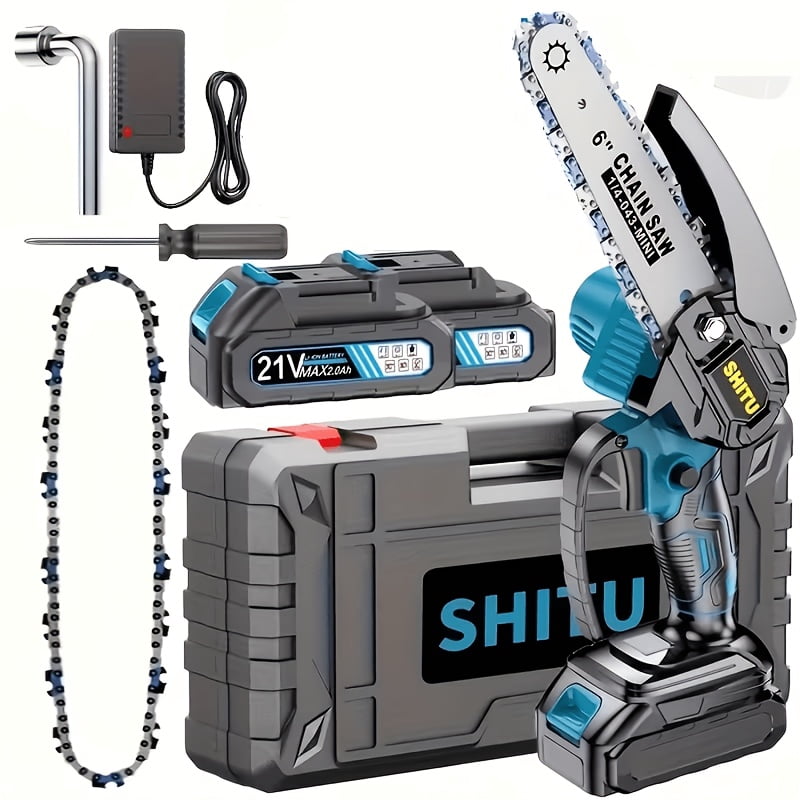 Mini Cordless Chainsaw, Lightweight Handheld Electric Tree Cutter with ...