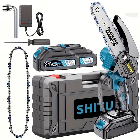 Mini Cordless Chainsaw, Lightweight Handheld Electric Tree Cutter with ...