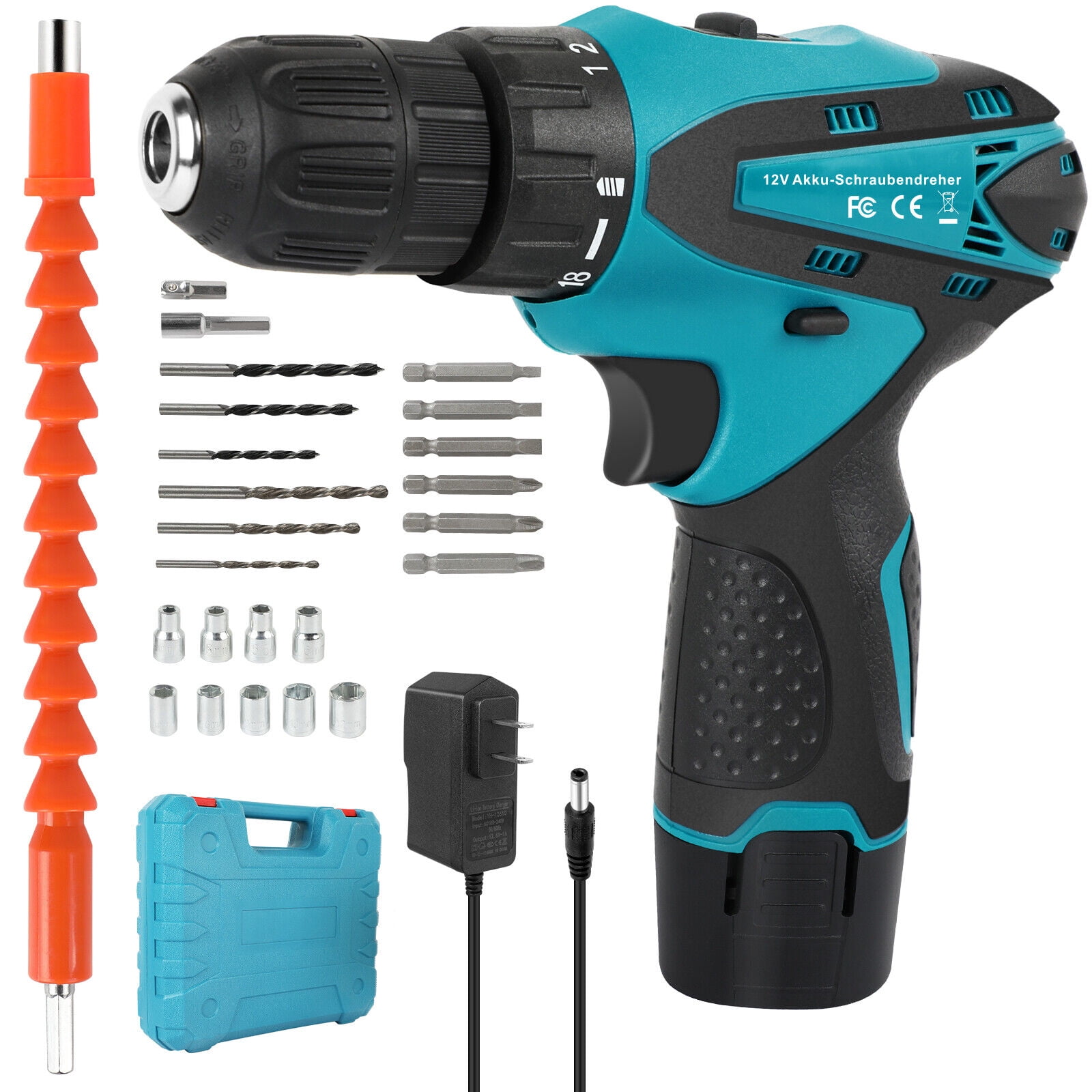 Mini Cordless Electric Power Screwdriver Lithium Tool Kit Drill Bit ...