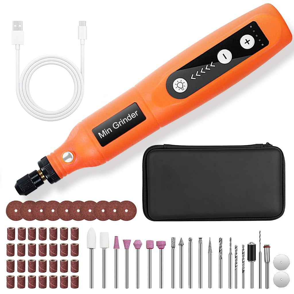 Mini Cordless Rotary Tool Kit Mini Drill Machine with 5 Speeds and USB ...
