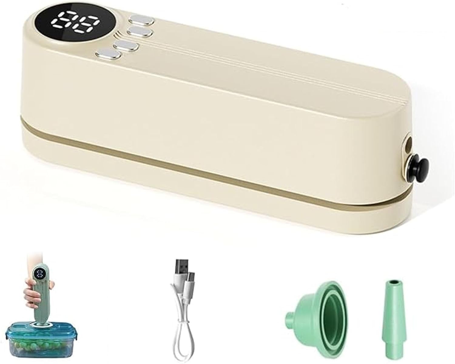 Mini Cordless Vacuum Sealer,Cordless Handheld Vacuum Sealer,Portable 3 in 1 Heat Sealer for ...