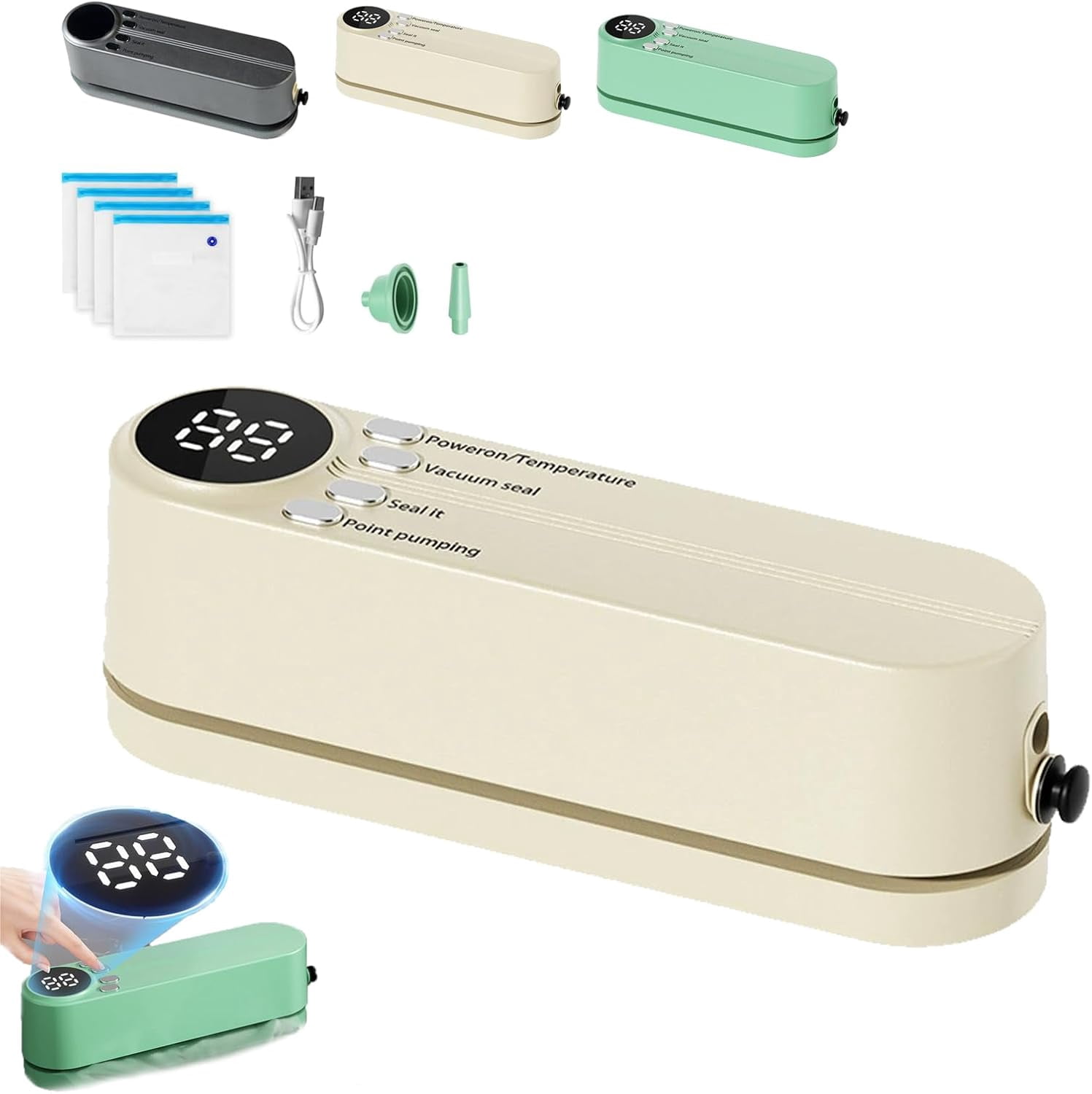 Mini Cordless Vacuum Sealer, Handheld Wireless Vacuum Sealer, Small ...