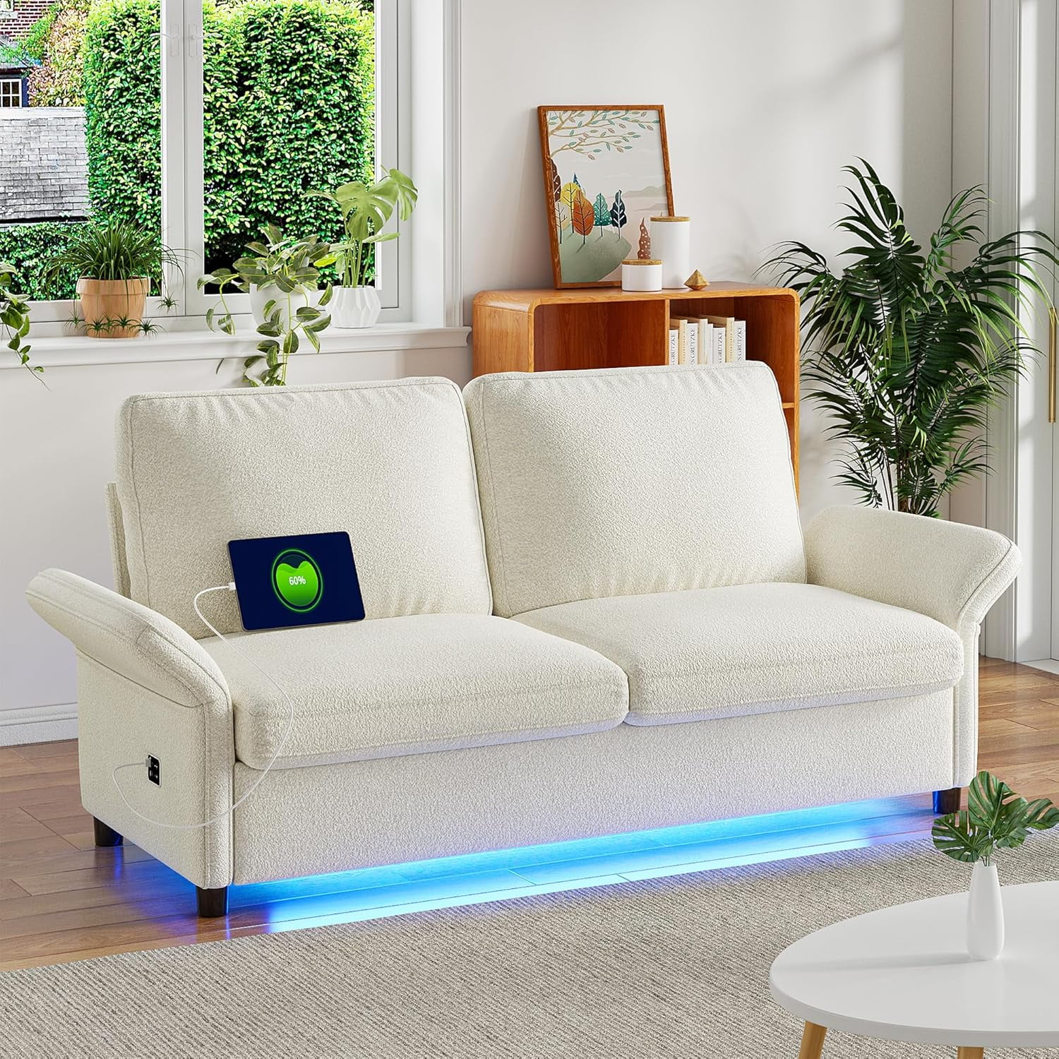 Mini Couch for Bedroom,Small Loveseat Sofa for Small Spaces,60" 2 ...