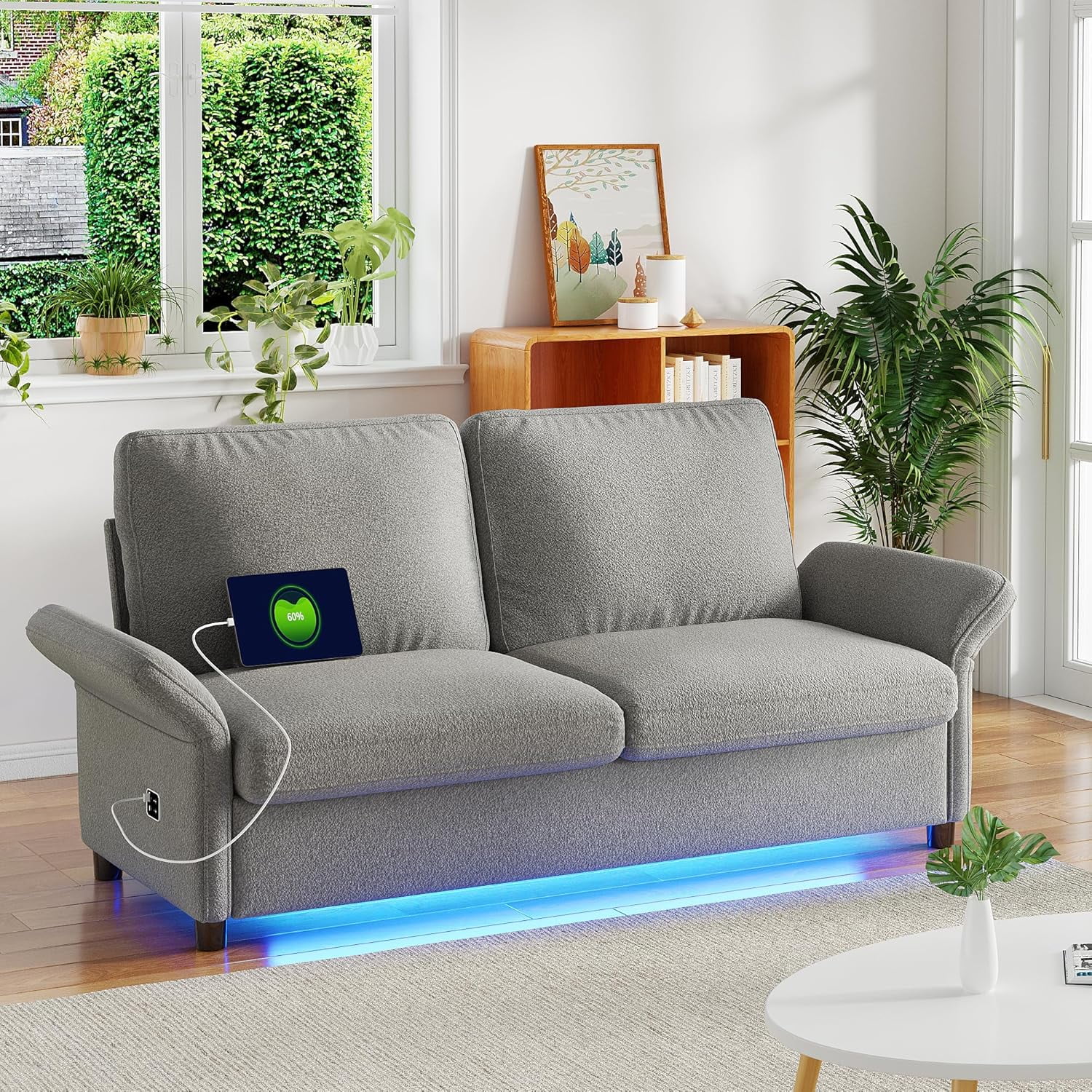 Mini Couch for Bedroom Small Loveseat Sofa for Small Spaces 60" 2 ...