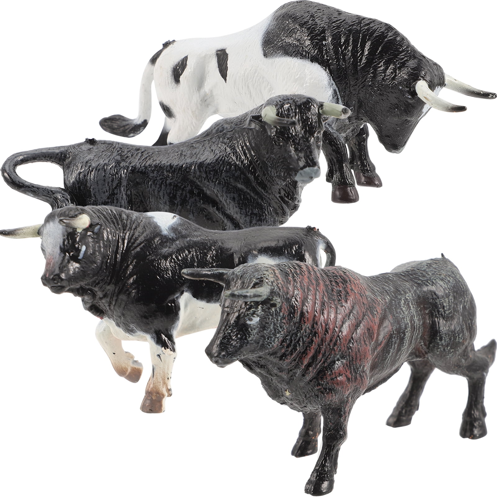 Koolleo 4pcs Miniature Cow Ornaments Bonsai Cow Models Desktop Mini Cow ...