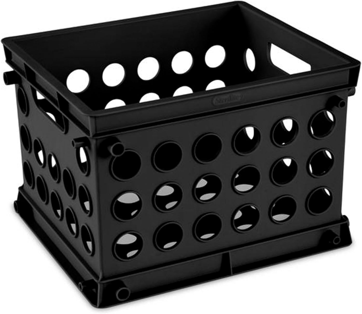 Mini Crate, Stackable Plastic Storage Bin with Handles, Organize Home ...