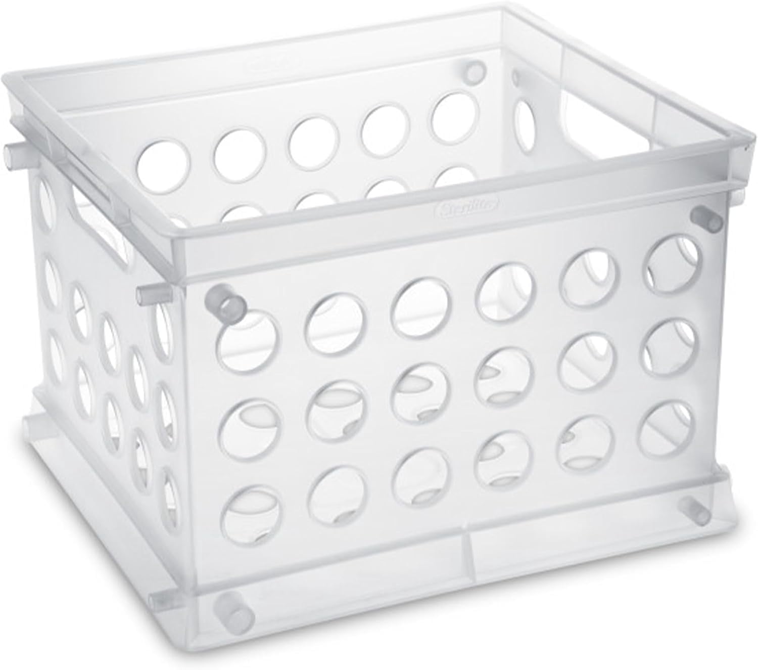 Mini Crate, Stackable Plastic Storage Bin with Handles, Organize Home ...