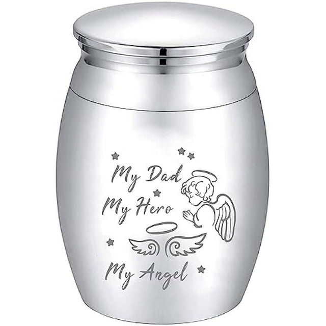 Mini Cremation Urn Small Keepsake Urns Ashes Alloy Kit My Dad Hero Angel Metal Sharing Urn ...