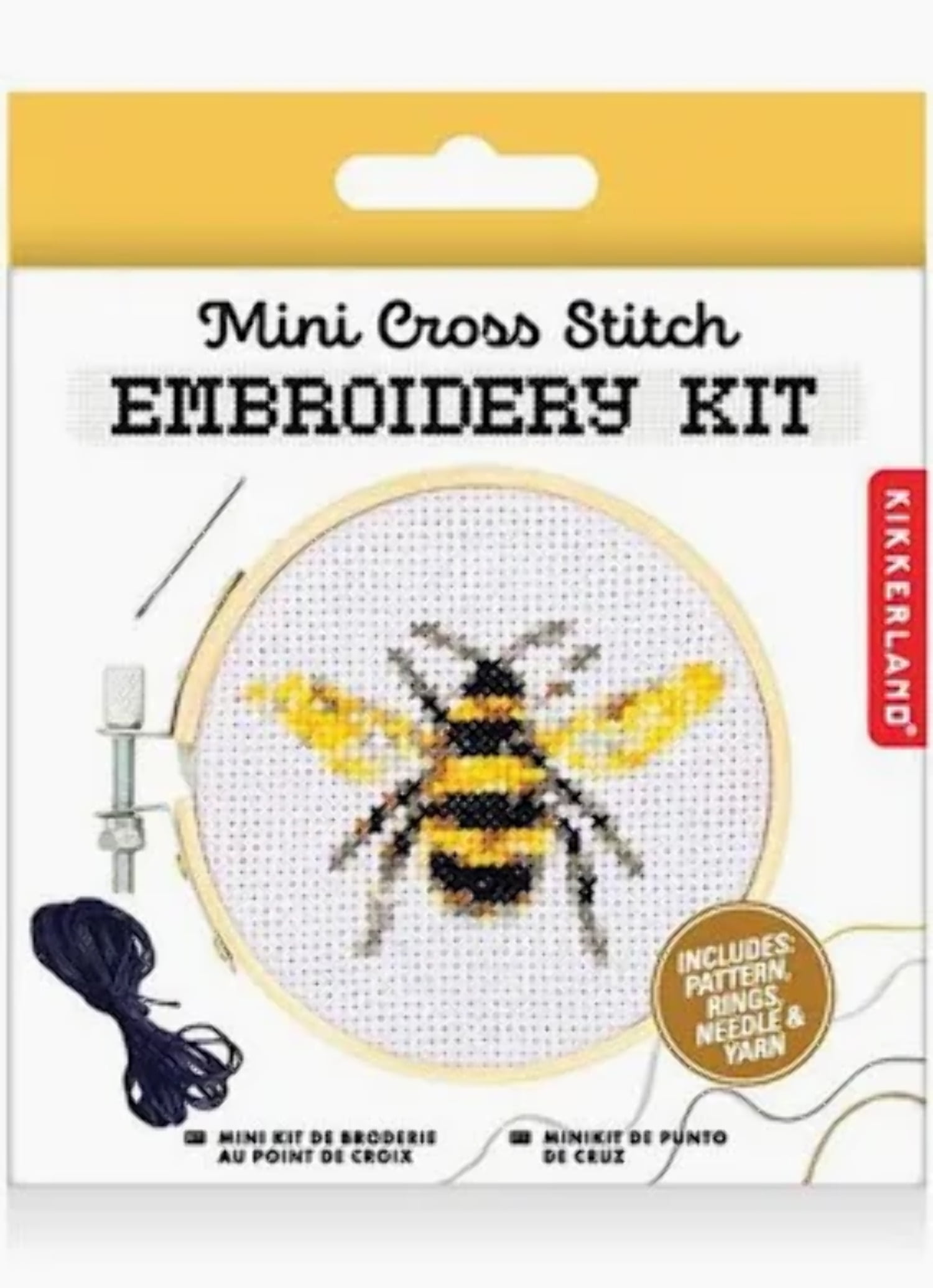 Mini Cross Stitch Embroidery Kit - Bee - Walmart.com