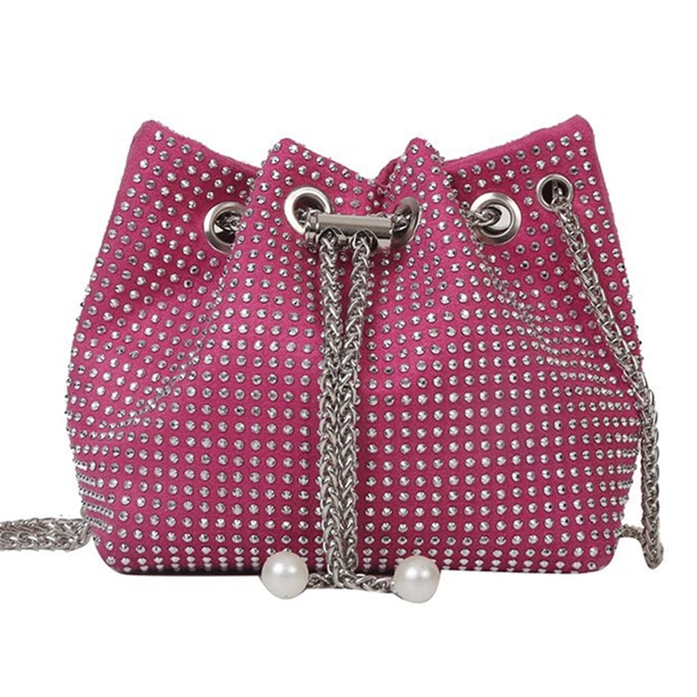 Mini Crossbody Shoulder Evening Bag Shinny Bling Clutch Purse Bucket ...