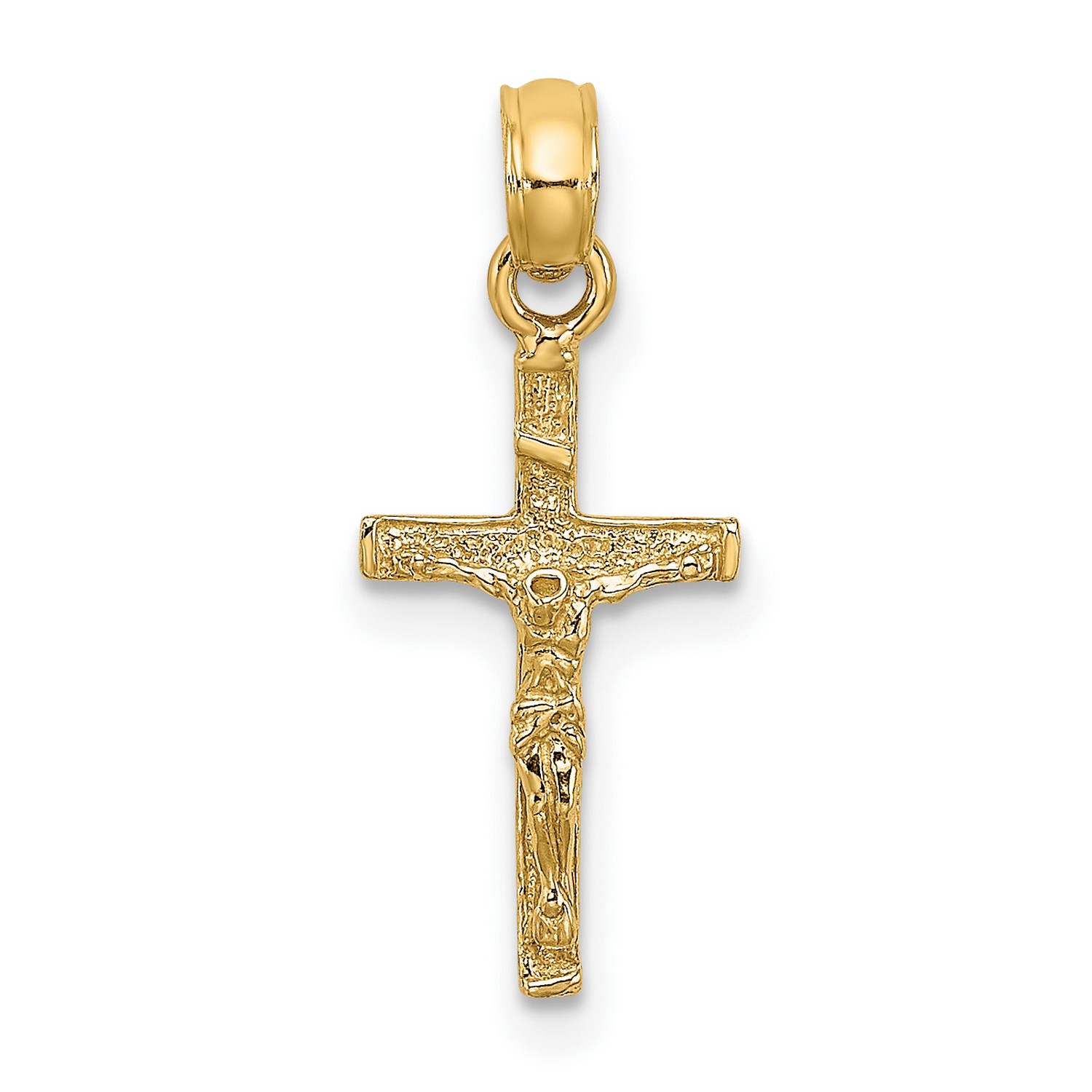 Mini Crucifix Charm In Real 10k Yellow Gold 4 mm x 8 mm - Walmart.com