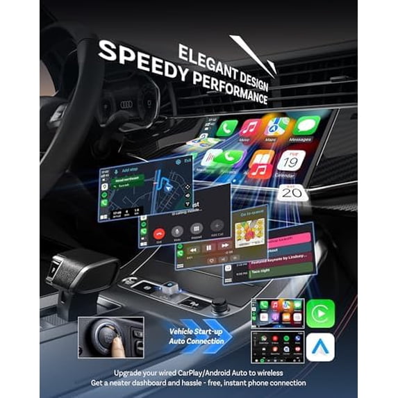 Mini Cube 3.0 USB C Wireless CarPlay & Android Auto Adapter 2026– Plug ...