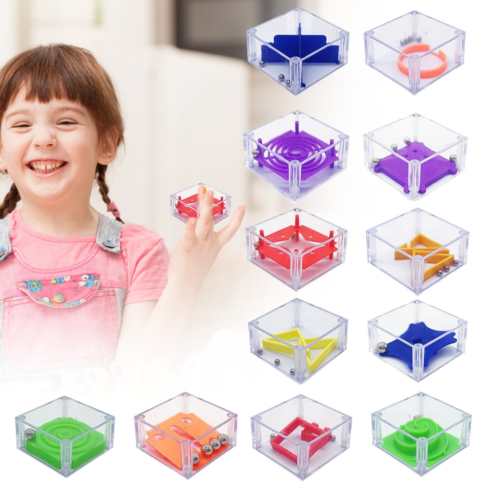 Mini Cube Puzzle Box Set - 72-Pack 3D Brain Teasers, Educational Maze ...