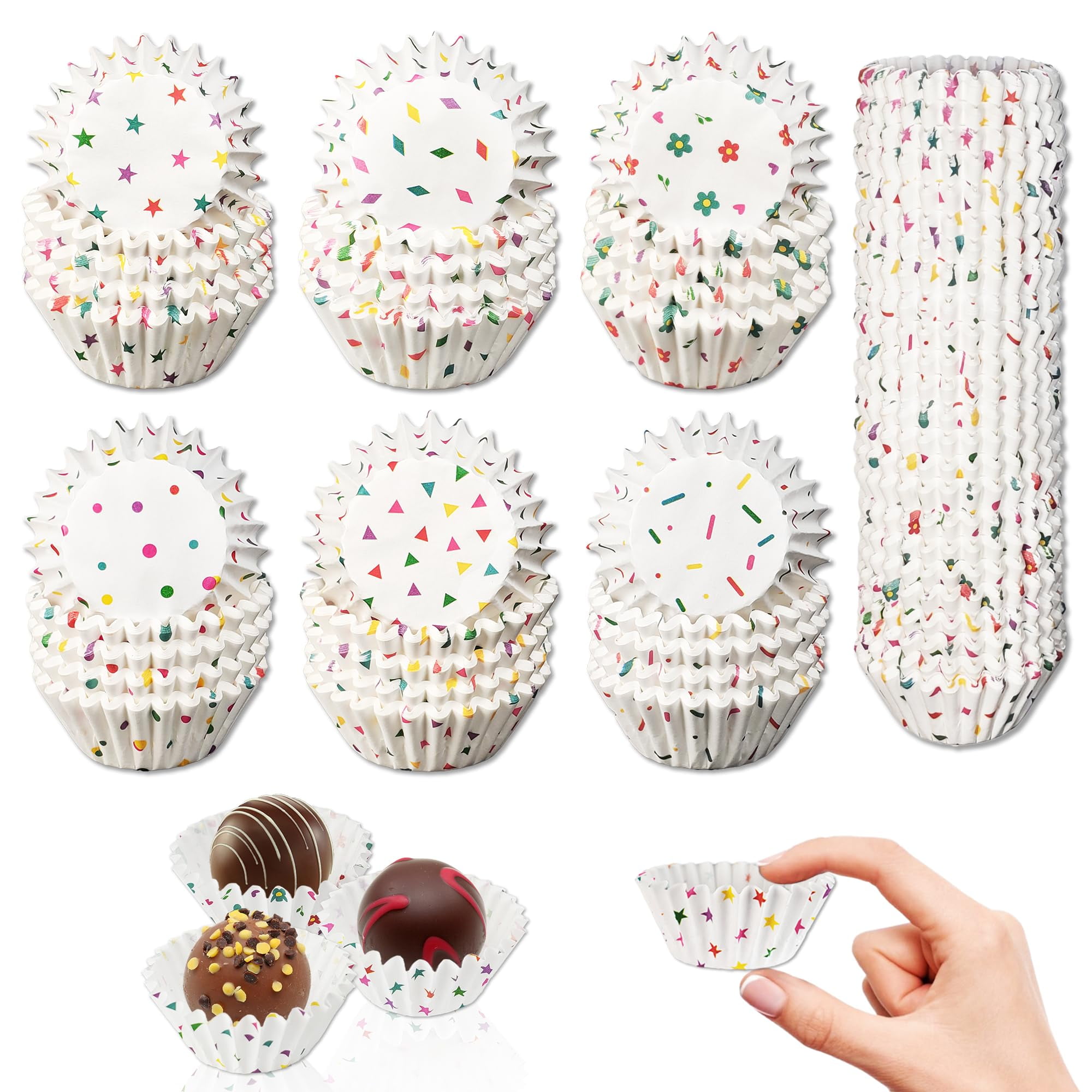 Mini Cupcake Muffin Liners - 600 Count Small Paper Cup Cake Wrappers ...