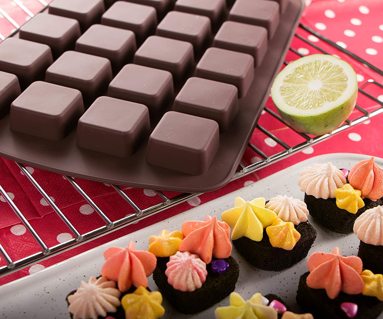 Mini Cupcake Pans, Mini Brownie Pan Square Silicone Baking Mold ...