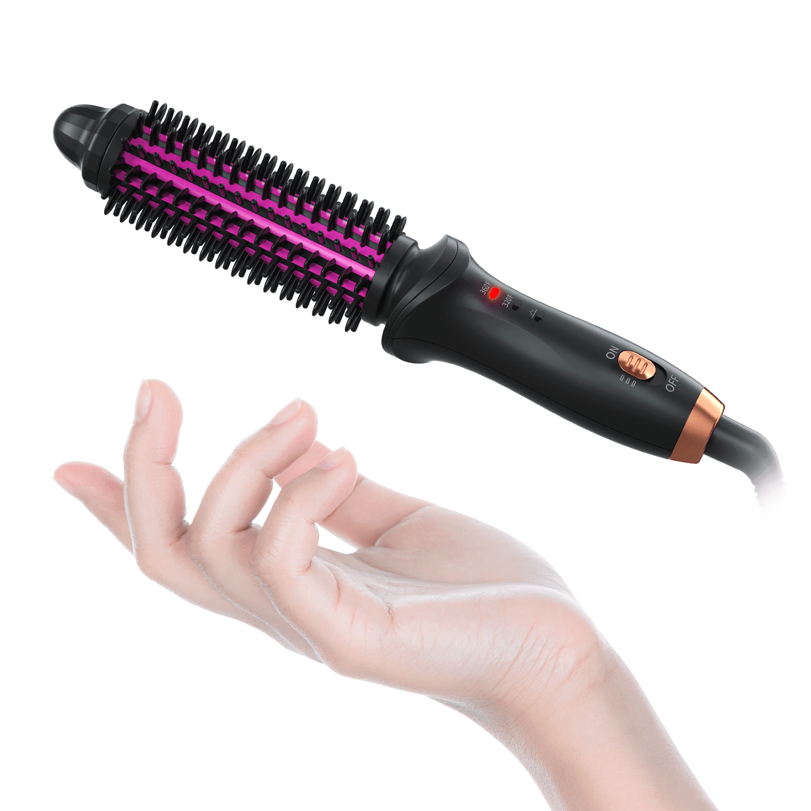 Mini Curling Iron Brush 1 Inch Barrel for Travel, Hair Curler Brush ...