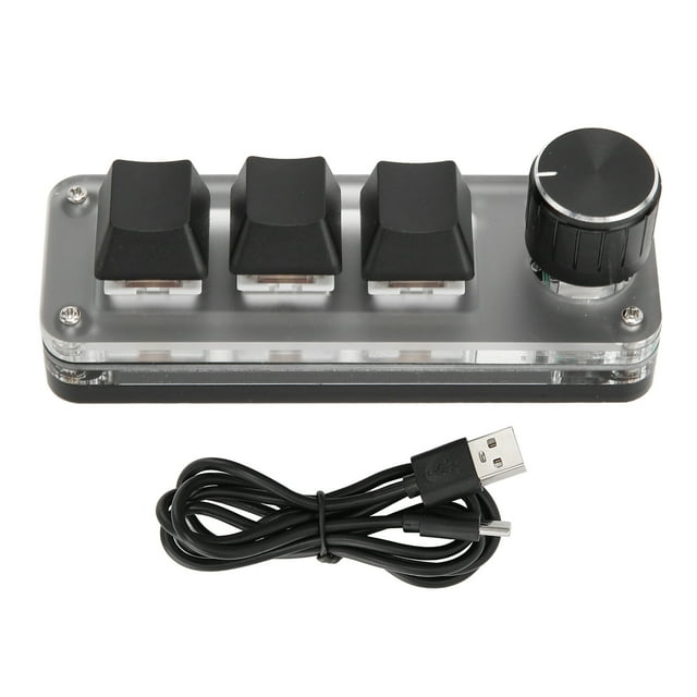 Mini Custom Keyboard 3 Keys Red Switch Shortcuts Plug And Play Rgb Backlit Programming Macro