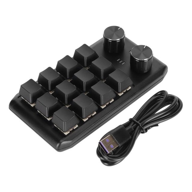 Mini Custom Keypad 12 Mechanical Keys 2 Knobs Programmable Red Switch ... Mini Custom Keypad 12 Mechanical Keys 2 Knobs Programmable Red Switch ...