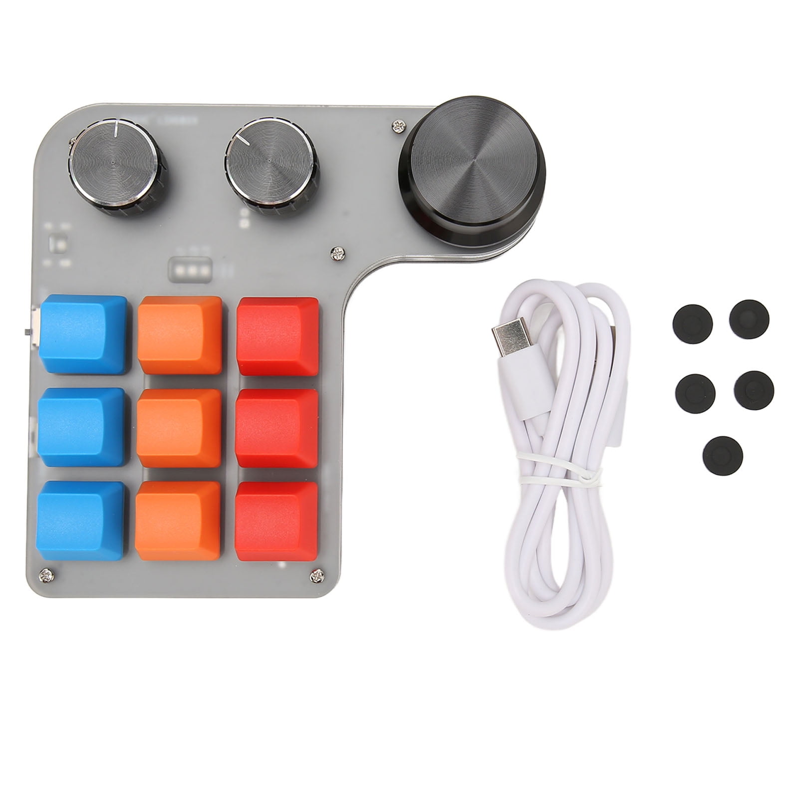 Mini Custom Keypad 9 Keys 3 Knobs Programmable Backlit Programming ...