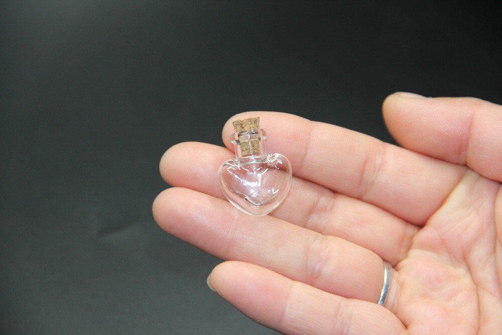 Mini Cute Glass Bottles Pendants Transparent Clear Wishing Bottle With ...