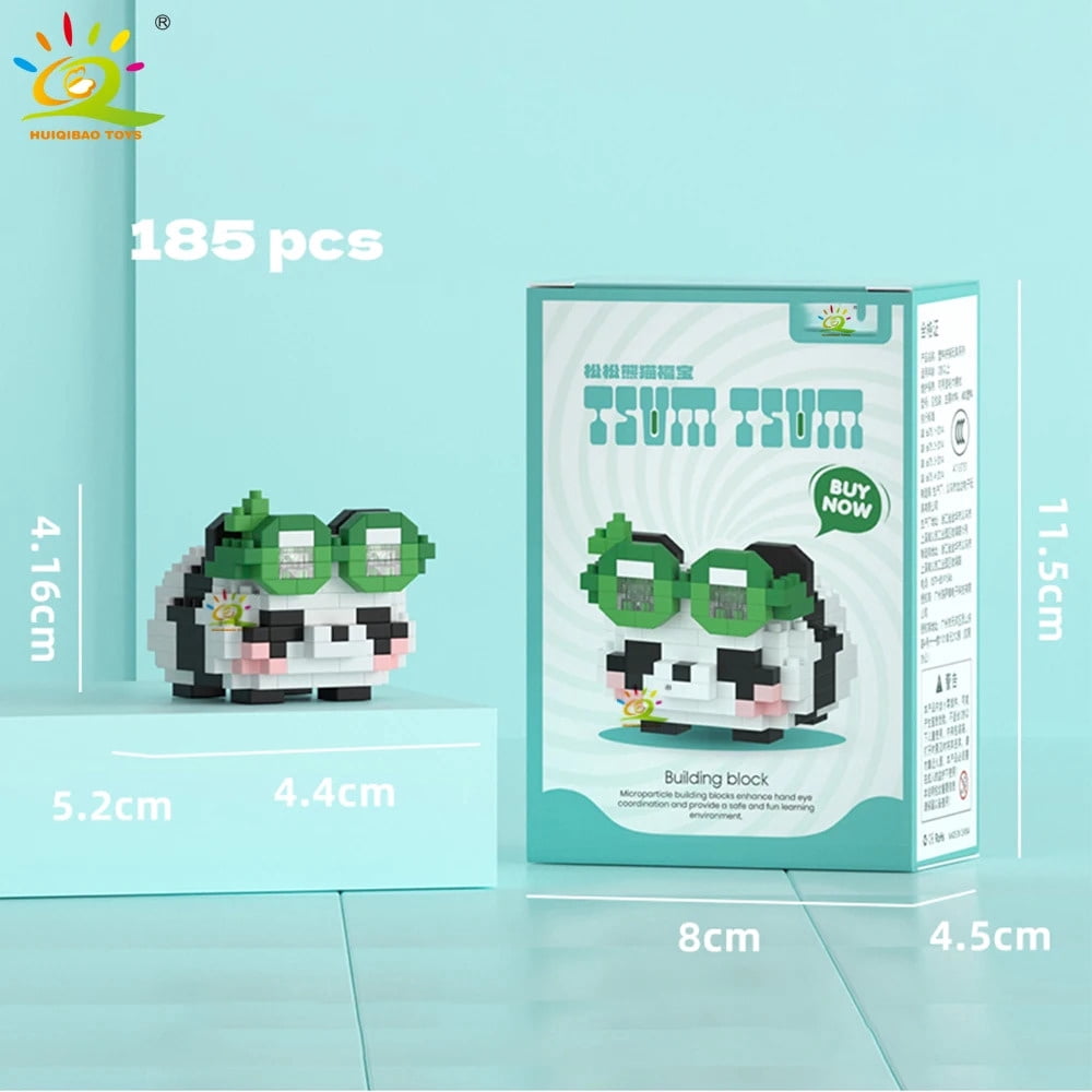 Mini Cute Panda Micro Building Blocks 3D Diamond Model Animal Bricks ...