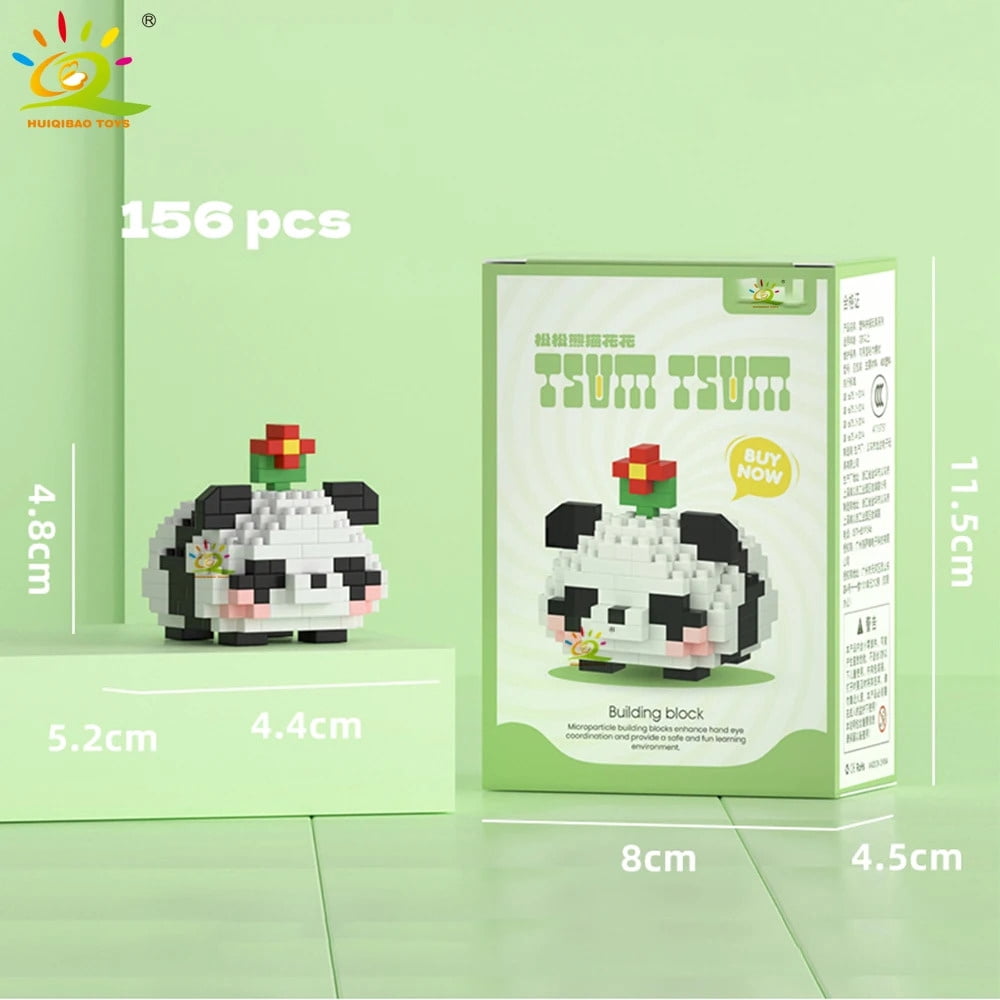 Mini Cute Panda Micro Building Blocks 3D Diamond Model Animal Bricks ...