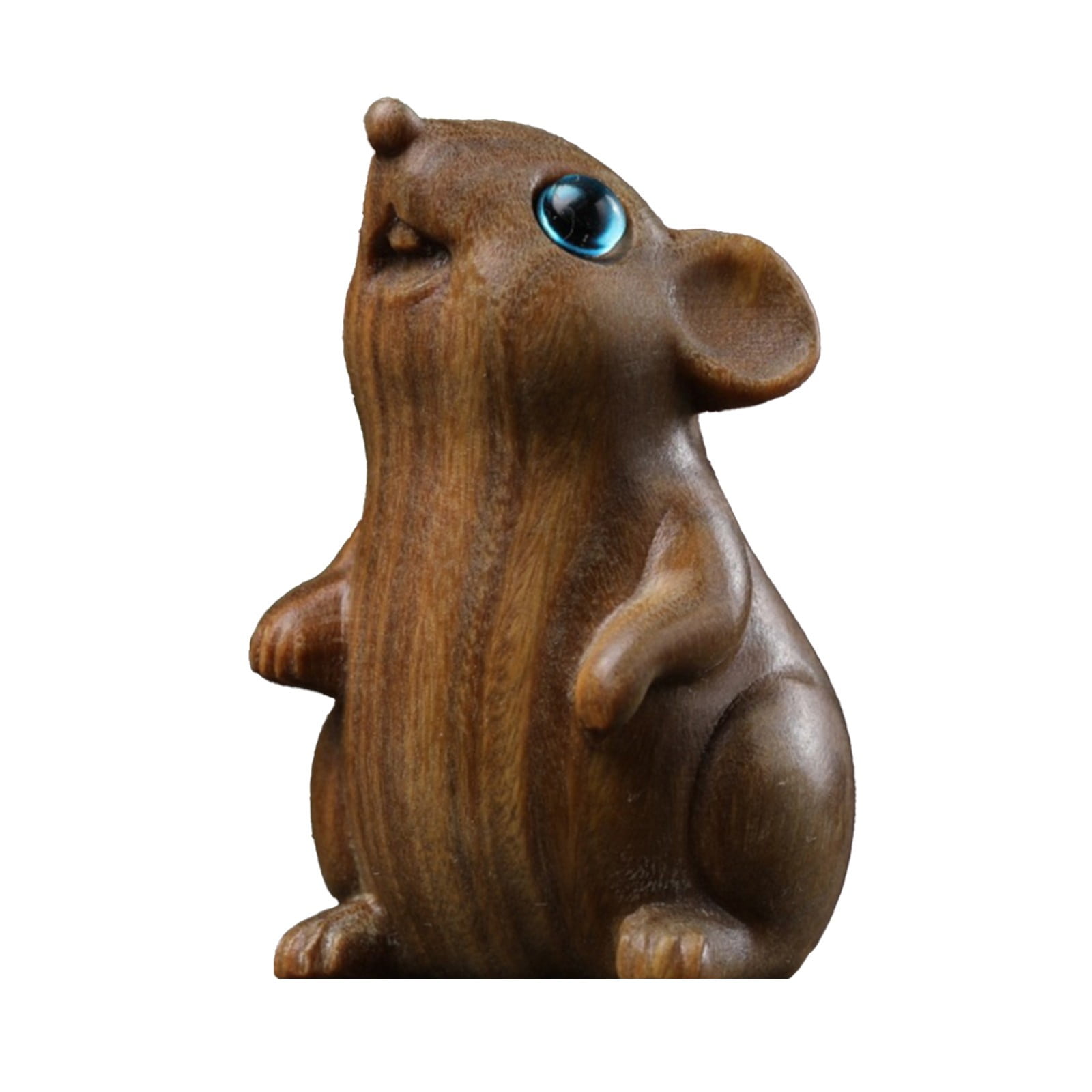 Mini Cute Wooden Mouse Statue Mouse Ornament,Wooden Animal Figurines ...
