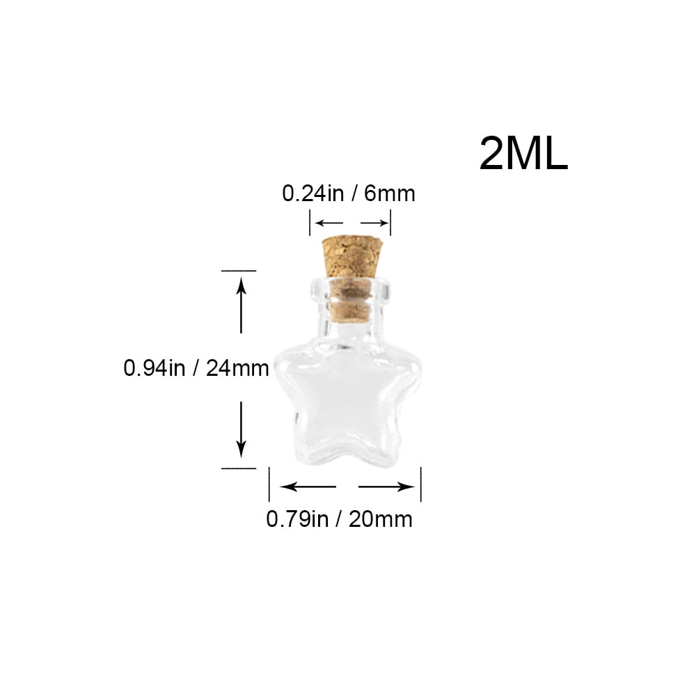 Mini Cute clear Glass Bottles Stars Shape Mini Transparent Glass Bottle ...