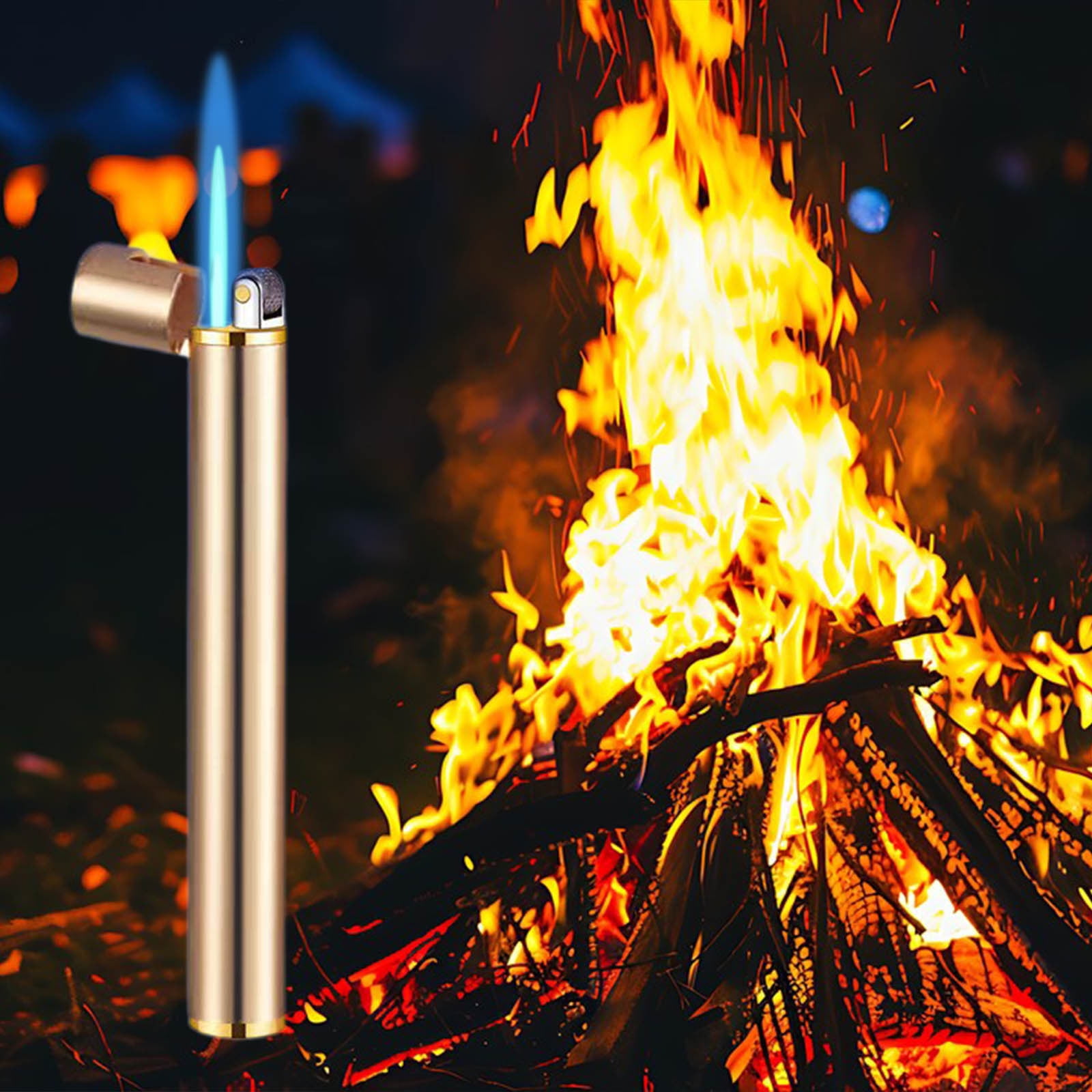 Mini Cylinder Metal Butane Torch Lighter | Inflatable Adjustable Flame ...