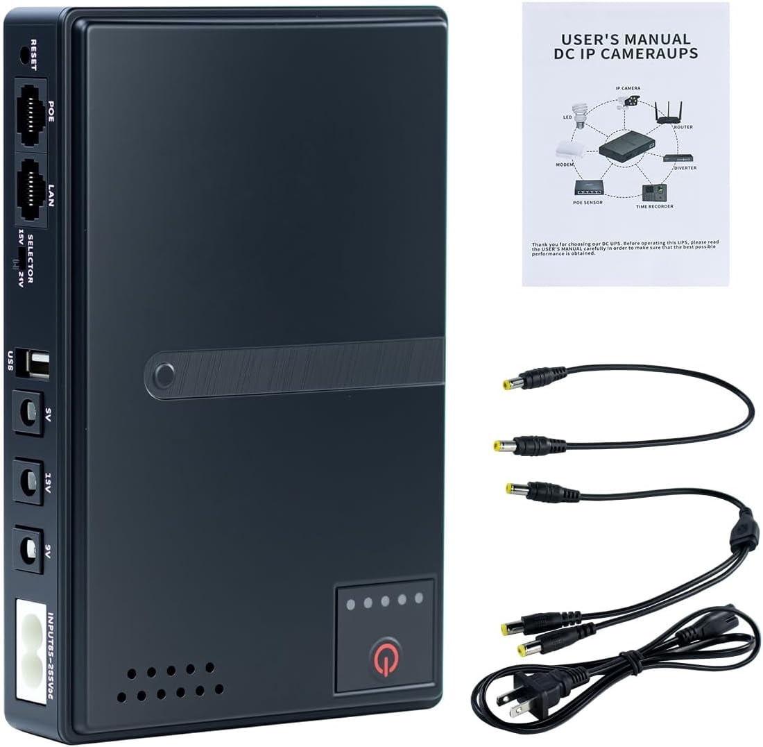 Mini DC UPS Battery Backup Uninterruptible Power Supply 18W 5V/9V/12V ...