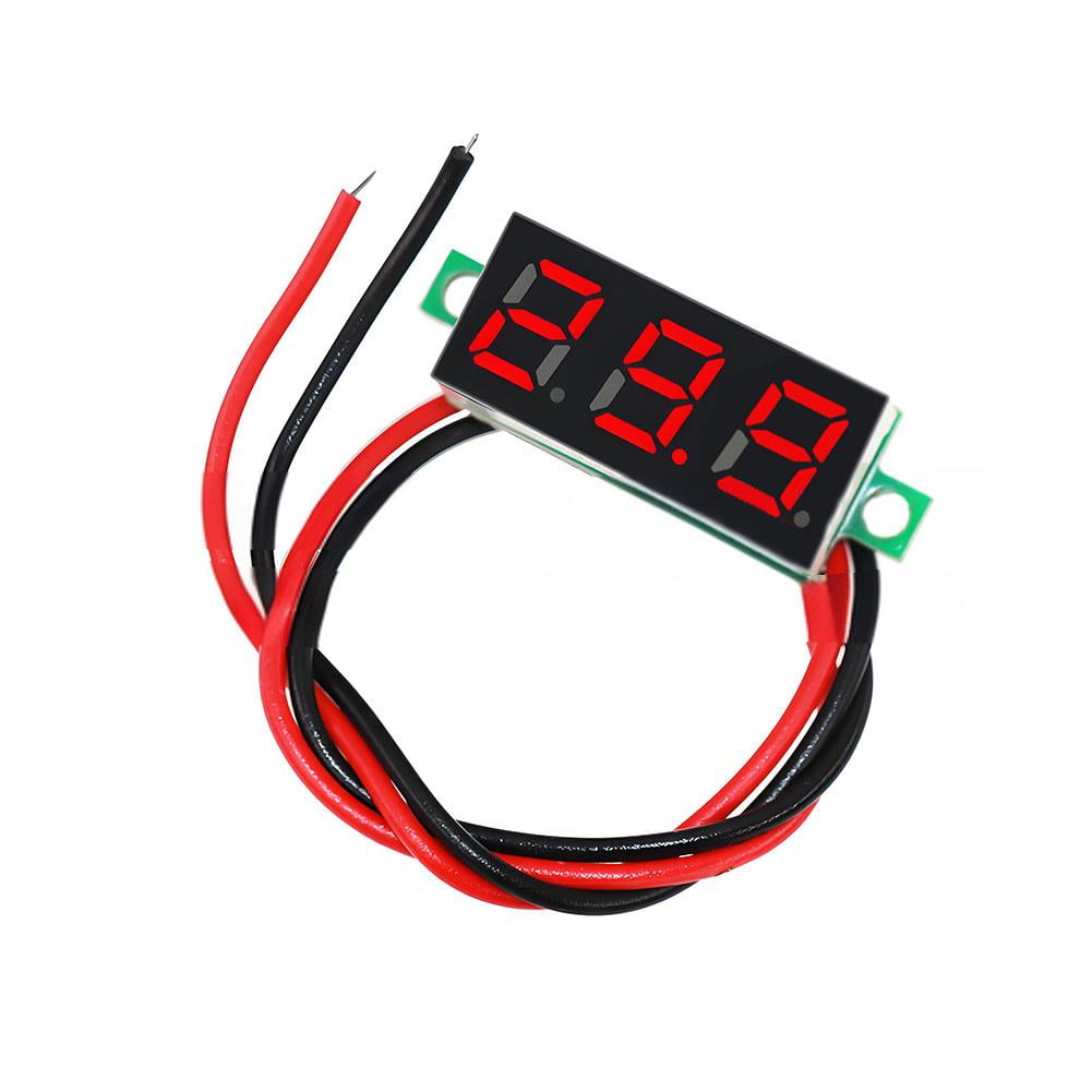 Mini DC2.5-40V 0.28 inch 3-Digital Voltmeter LED Voltage Panel Meter 2 ...