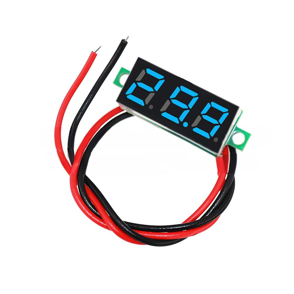 Mini DC2.5-40V 0.28 inch 3-Digital Voltmeter LED Voltage Panel Meter 2 ...
