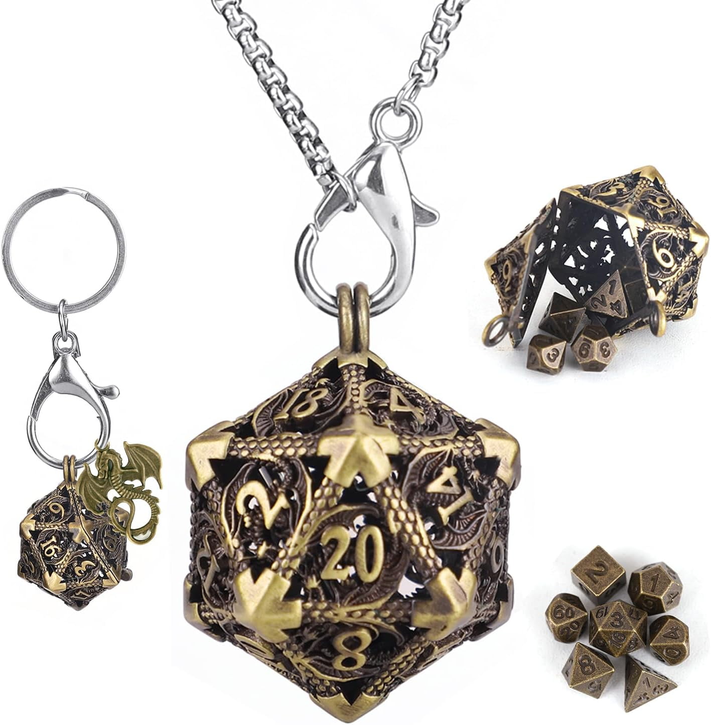 Mini DND Dice Set DND Dice D20 Keychain D&D Dice Necklace Tiny Small ...