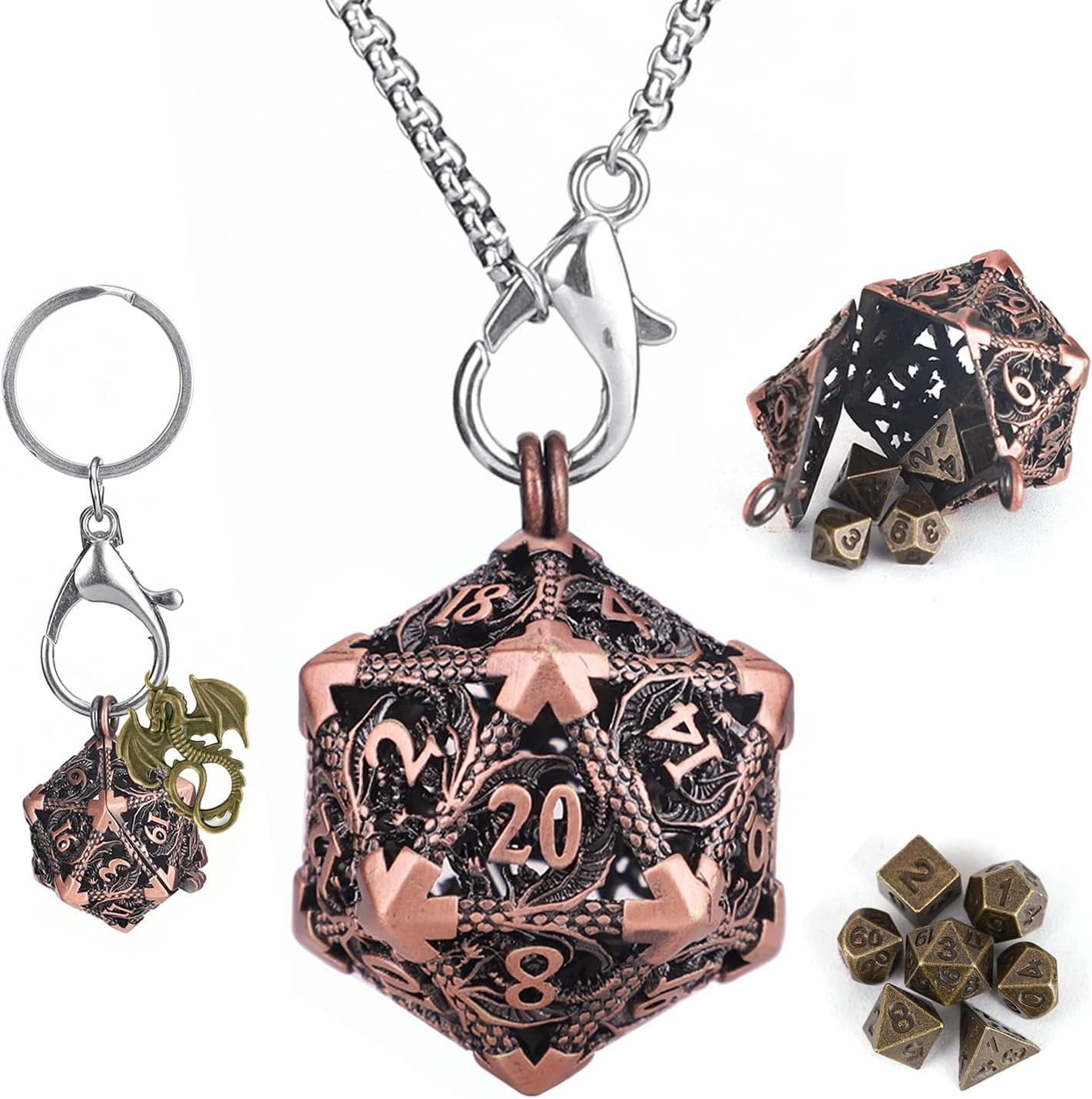 Mini DND Dice Set DND Dice D20 Keychain D&D Dice Necklace Tiny Small ...
